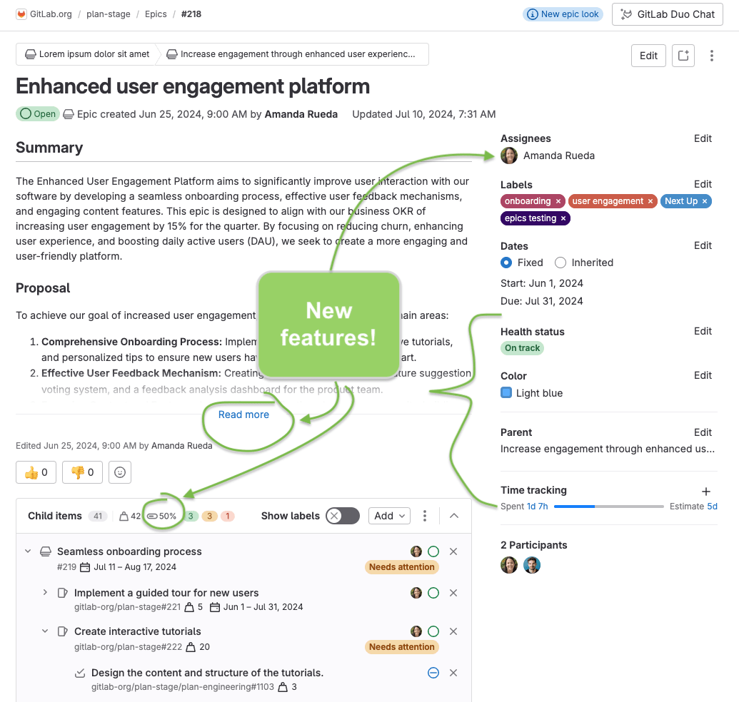 Unveiling a new epic experience for improved Agile planning